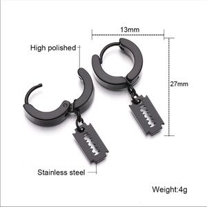 Jewelry | Unisex Punk Razor Blade Hoop Earrings | Poshmark